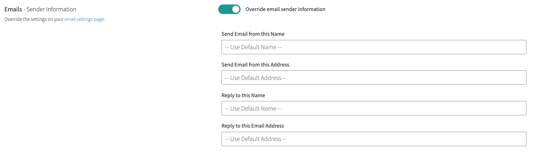 Can I Change the Sender Email Address for Specific Groups?