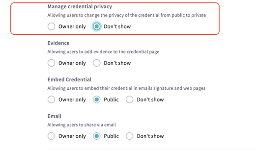 How Do I Issue Credentials as Private?