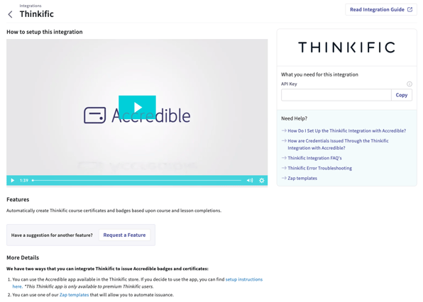 How Do I Set Up the Thinkific Integration with Accredible?