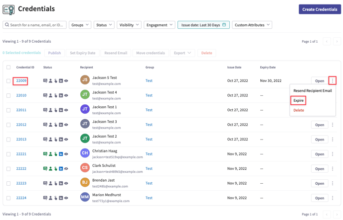 How Do I Update the Expiry Date on Credentials?