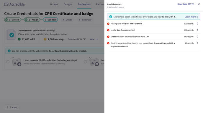 How to Issue a Batch Of Credentials - Spreadsheet Upload